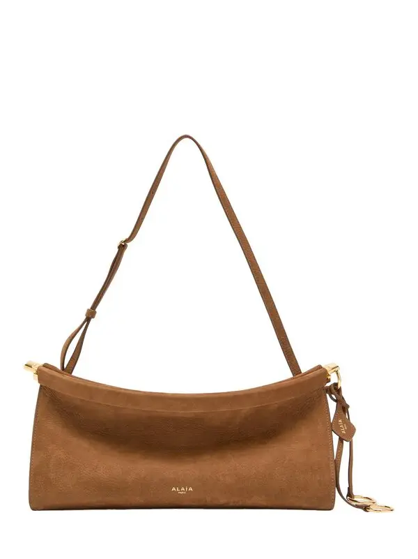 Alaïa East West Medium Nubuck Shoulder Bag - Brown