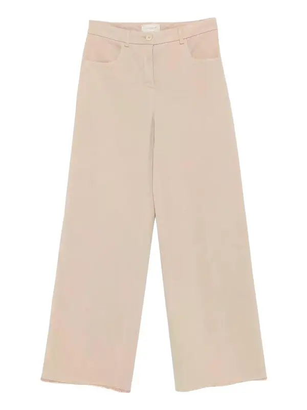 VIA MASINI 80 Frayed-hem Trousers - Neutrals