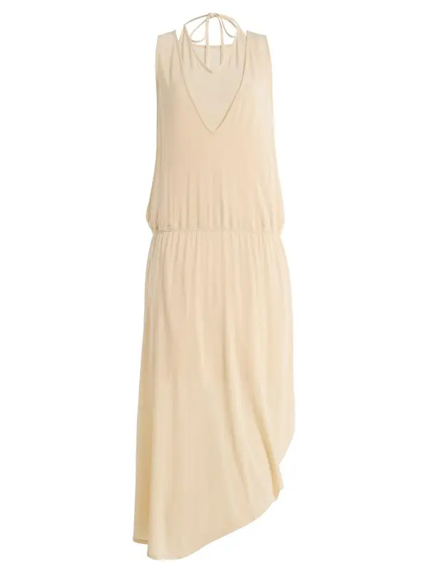 LEMAIRE Double-layer Draped Midi Dress - Ivory