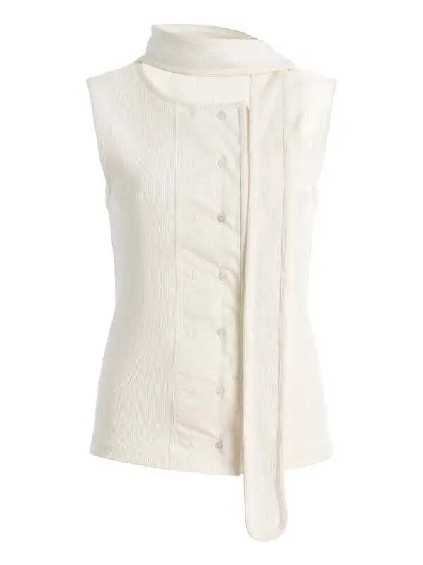 LEMAIRE Asymmetrical Fitted Top - White