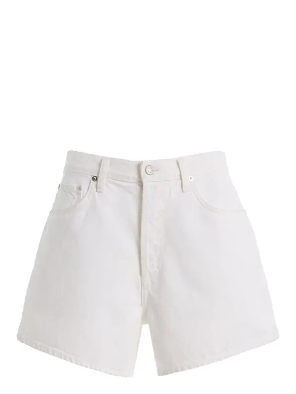 AGOLDE Leith Denim Shorts - White