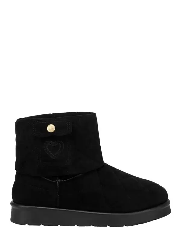 Moschino Quilted Heart-detail Boots - Black