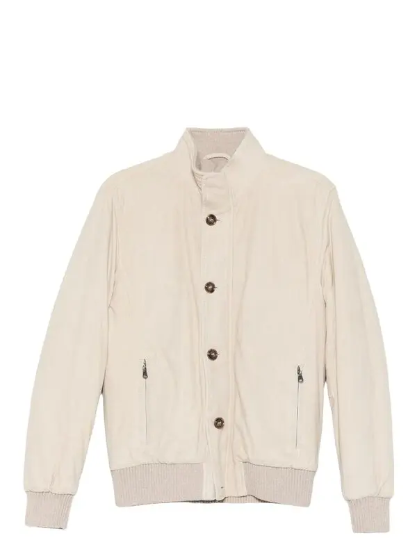 BARBA NAPOLI Leather Jacket - Beige