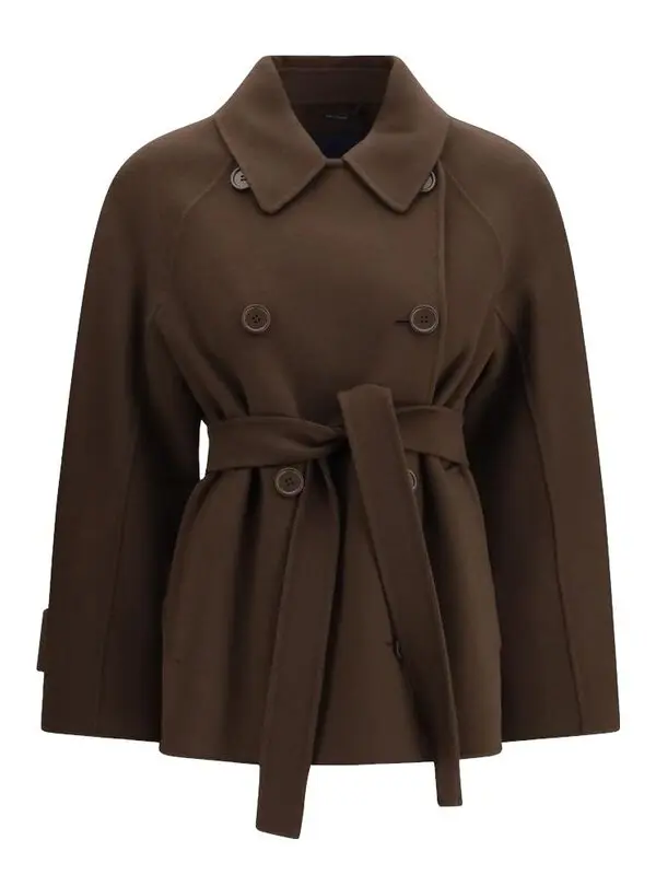 Max Mara Double-breasted Short Coat - Brown