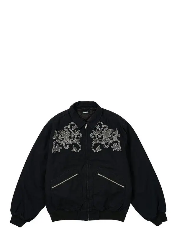 PALACE Floral Canvas Bomber Jacket - Black