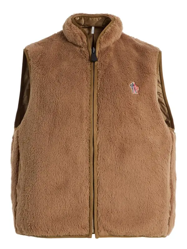 Moncler Faux Fur Vest - Brown