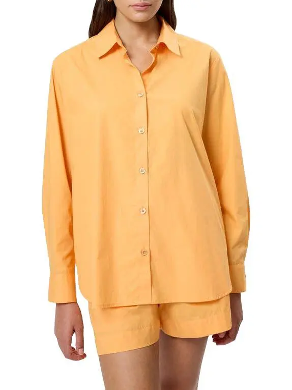 French Connection Rhodes Poplin Button-up Shirt - 80-clementine
