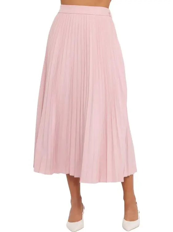 PETAL & PUP Liliana Pleated Midi Skirt - Pink