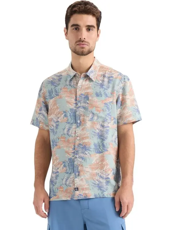 SALT LIFE On Another Holiday Short Sleeve Woven Shirt - Sagebrush