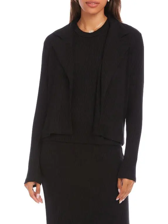 Karen Kane Notch Lapel Rib Jacket - Black
