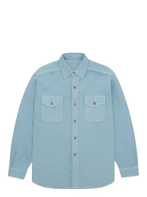 FORTELA Cpo Twill Cotton Overshirt - Sky