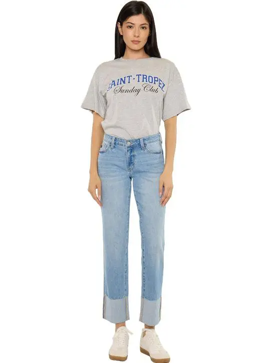 KANCAN Tiffany Essentials Low Rise Straight Jeans - Medium Light