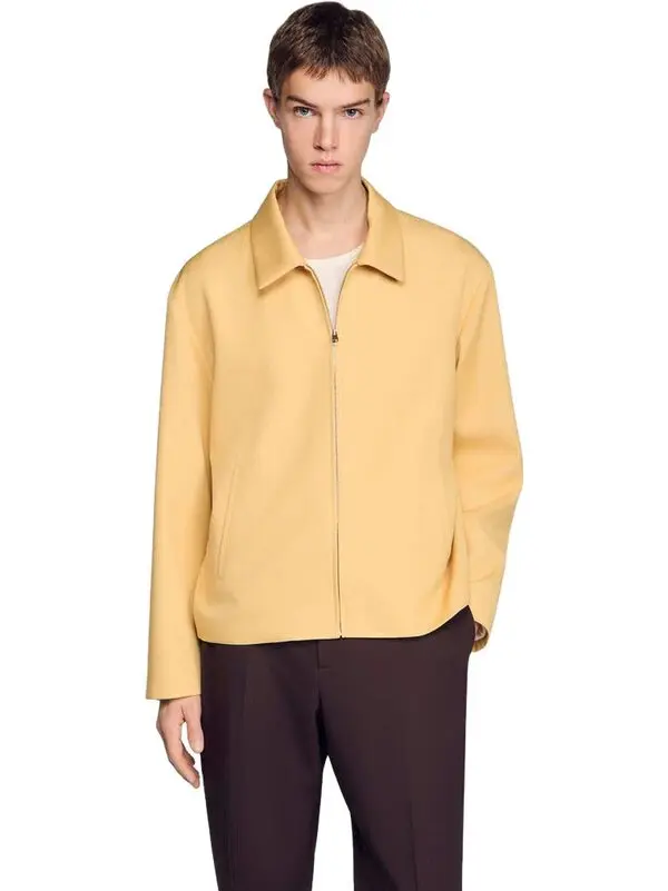 Sandro Zip-up Jacket - Light Yellow