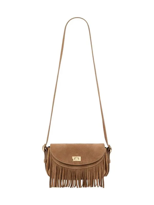 Sandro Mini Mambo Suede Bag - Caramel