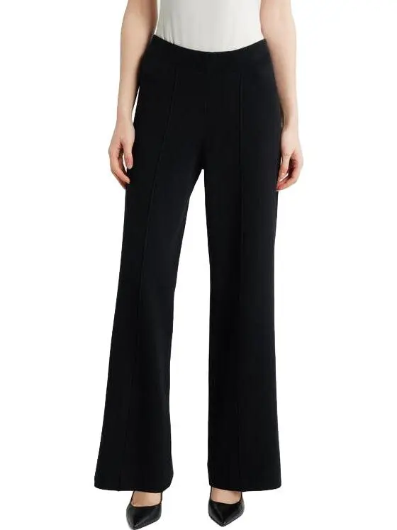 TAHARI ASL Wide-leg Sweater Pants - Black