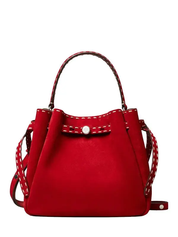 Tory Burch Romy Suede Bucket Bag - Red