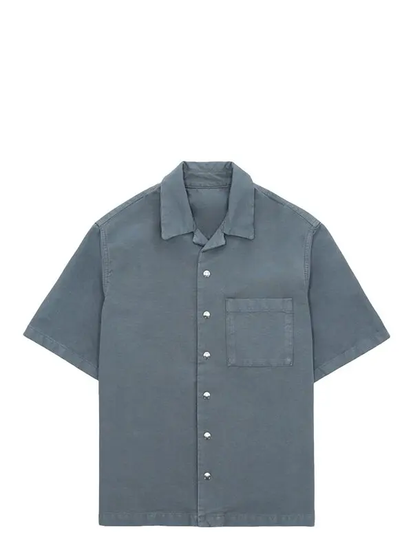 FORTELA Bowling Cotton Short Sleeve Shirt - Sky