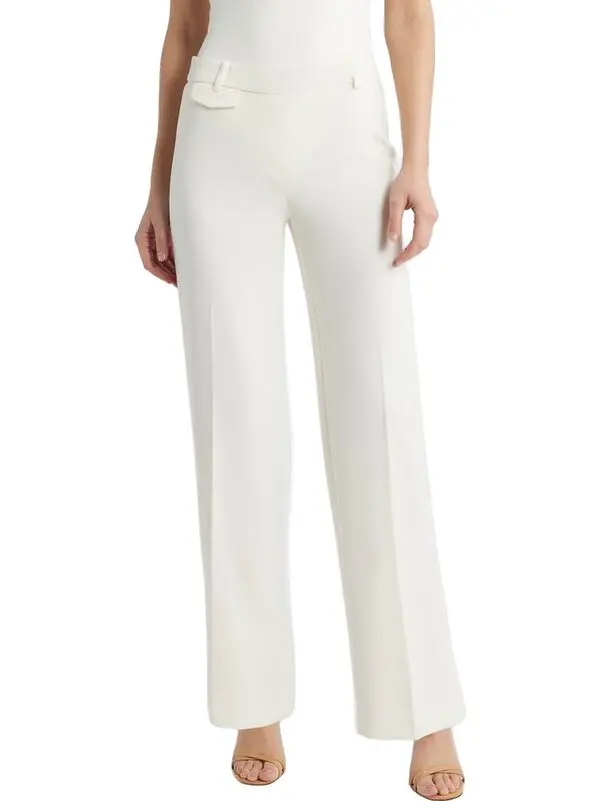 Anne Klein High-waist Wide-leg Pull-on Trousers - White Dove