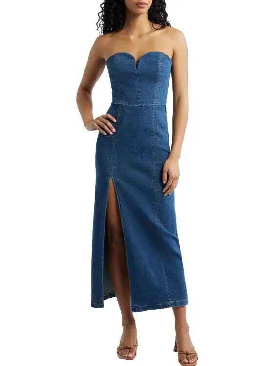 FREEMARKET Strapless Maxi Dress - Denim