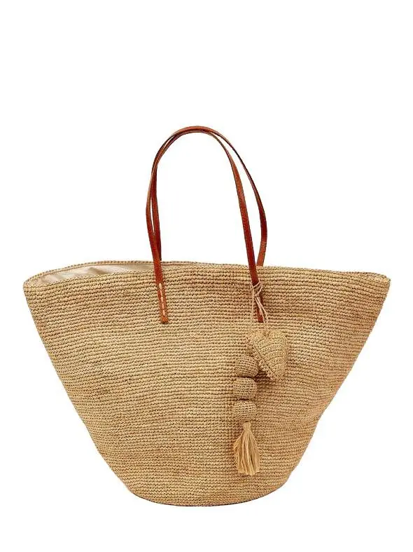 Hat Attack Mary Raffia Tote - Natural