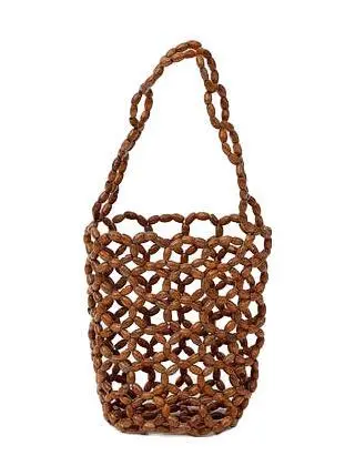 Hat Attack Isla Beaded Mini Bag - Brown