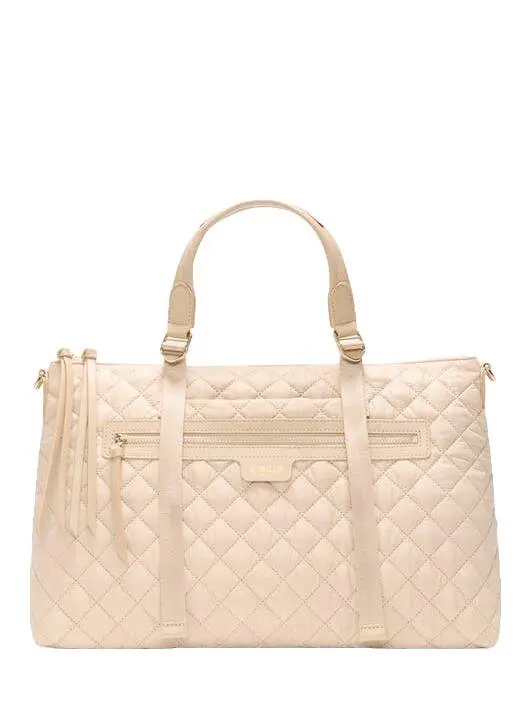Mz Wallace Medium Park Quilted Satchel - Buff