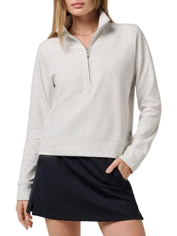 Travis Mathew Cloud Half Zip Pullover - Heather Light Grey