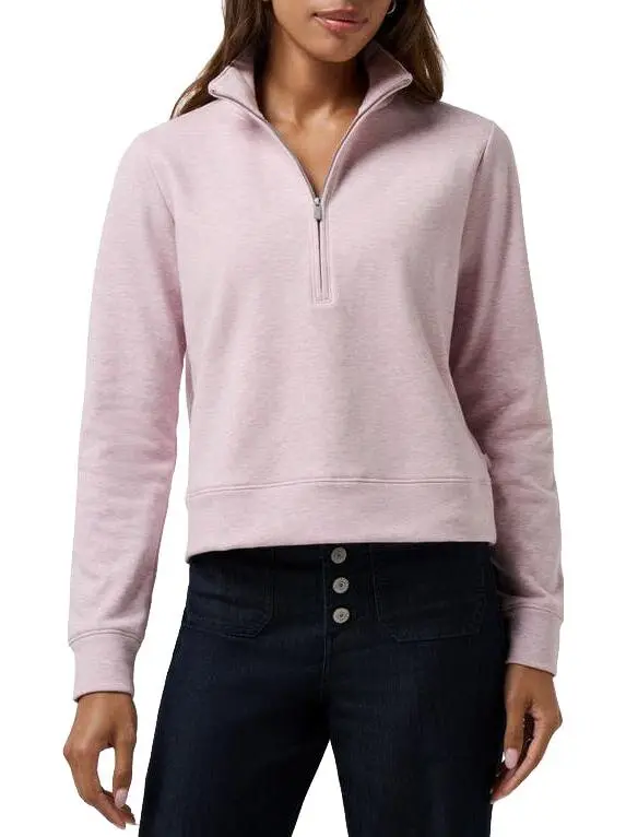 Travis Mathew Cloud Half Zip Pullover - Heather Violet Ice
