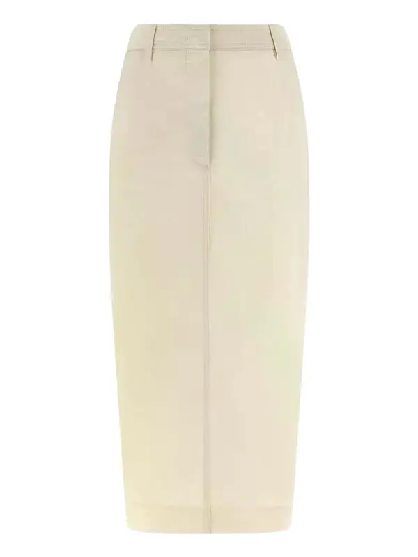 THELATEST Donna Pocket Split Midi Skirt - White