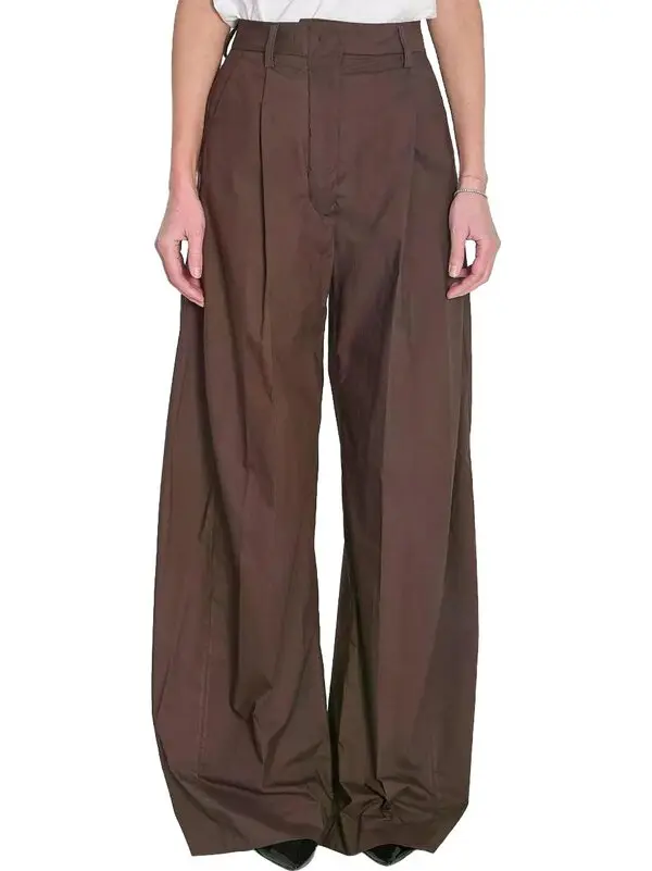 THELATEST Billie Pleated Trousers - Brown