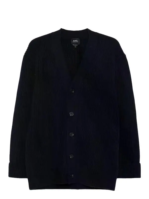 A.p.c. Buttoned V-neck Cardigan - Blue