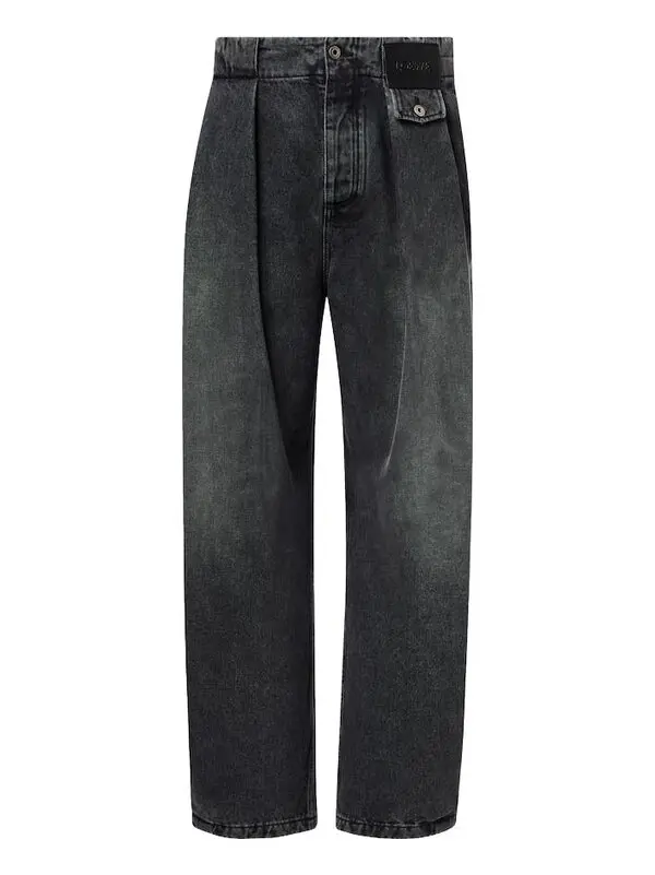 Loewe Pleated Barrel-leg Jeans - Black