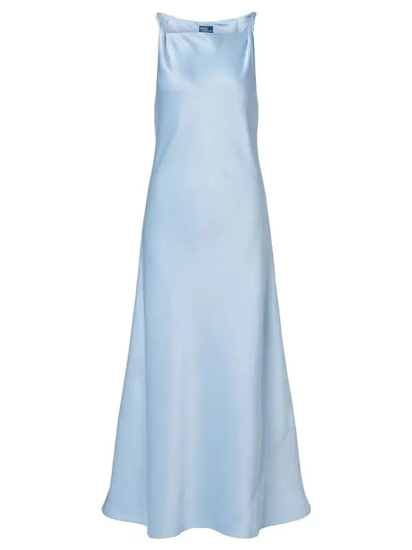 Polo Ralph Lauren Twisted Satin Gown - Blue