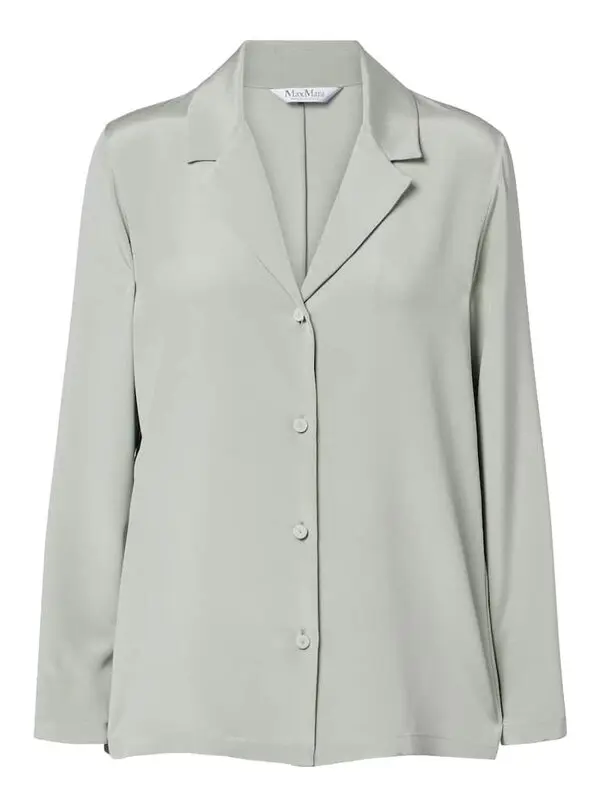 Max Mara Aedo Silk-blend Satin Shirt - Green