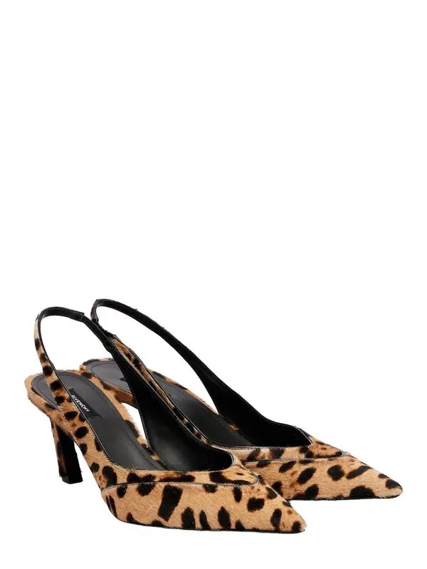 Givenchy Leopard-print Calf Hair Slingback Sandals - Beige
