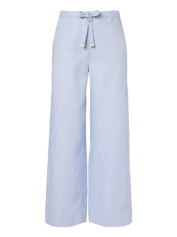 Max Mara Amedea Linen Wide-leg Pants - Blue