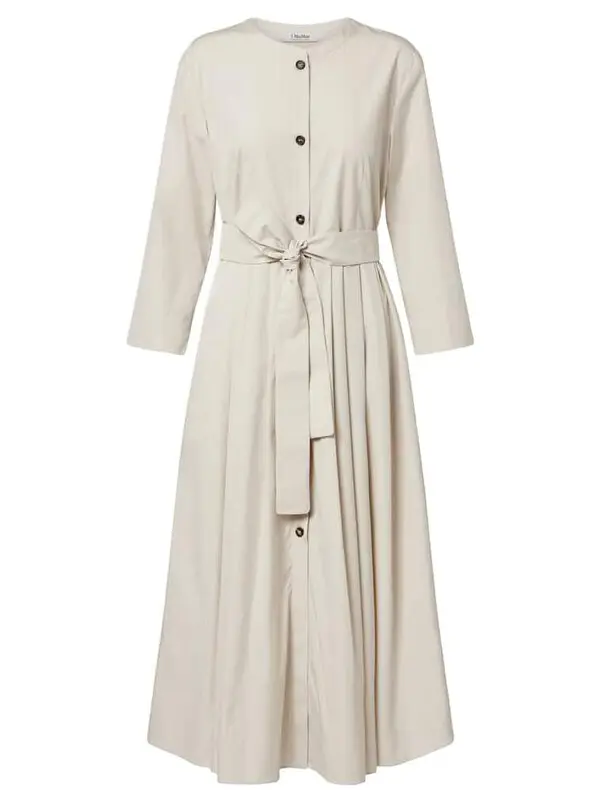 Max Mara Giorno Belted Shirt Dress - White