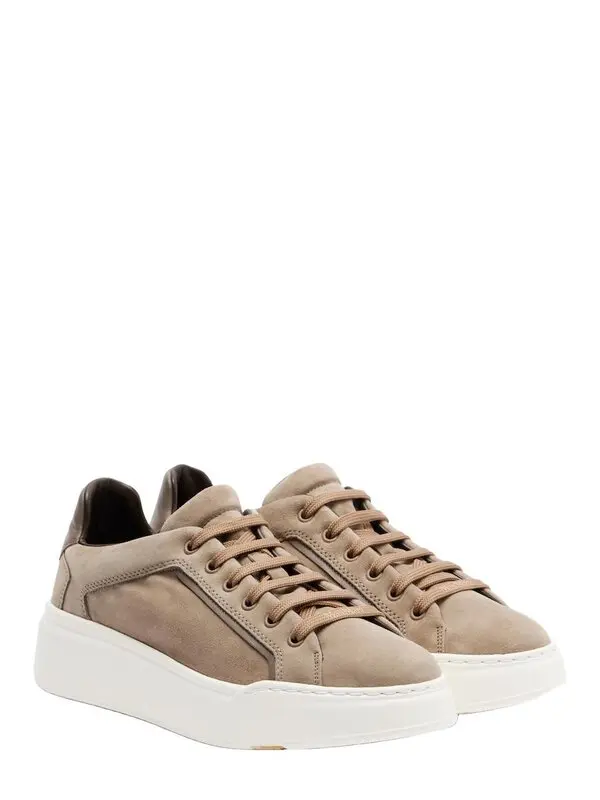 Max Mara Suede Platform Sneakers - Green
