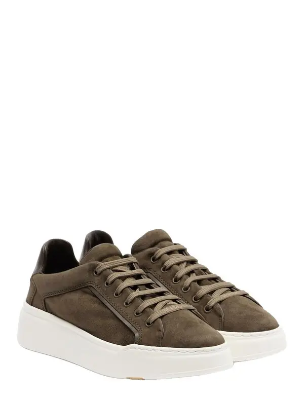 Max Mara Suede Platform Sneakers - Green