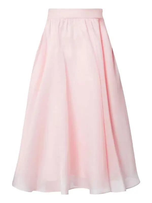 Max Mara Calle Silk Midi Skirt - Pink