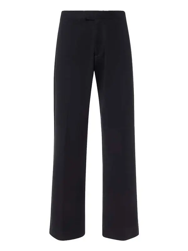 TOM FORD Cotton Drill Wide-leg Trousers - Black