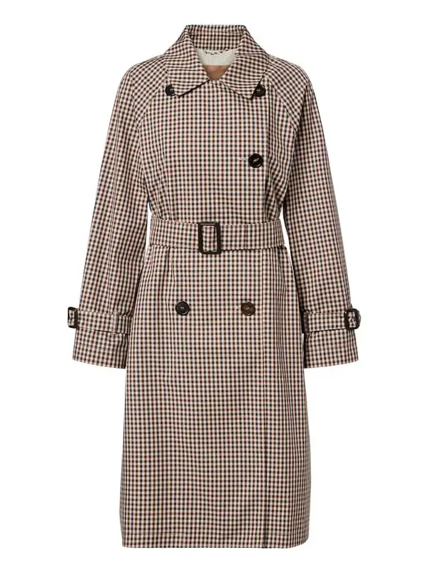 Max Mara Fate Gingham Cotton-blend Trench Coat - Multicoloured