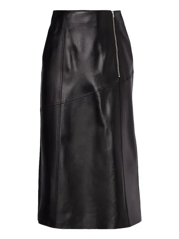 Victoria Beckham Leather Pencil Skirt - Black