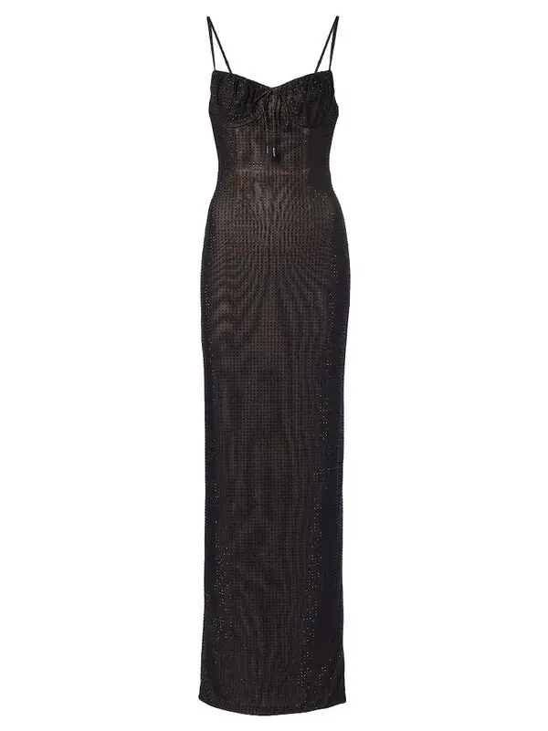 AREA Crystal-embellished Gown - Black