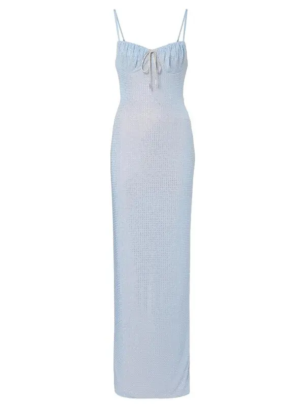 AREA Crystal-embellished Gown - Blue