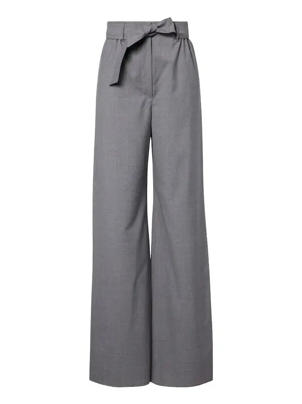 Max Mara Salpa Virgin Wool Wide-leg Pants - Grey
