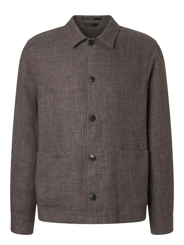 Sunspel Cotton And Linen Jacket - Brown