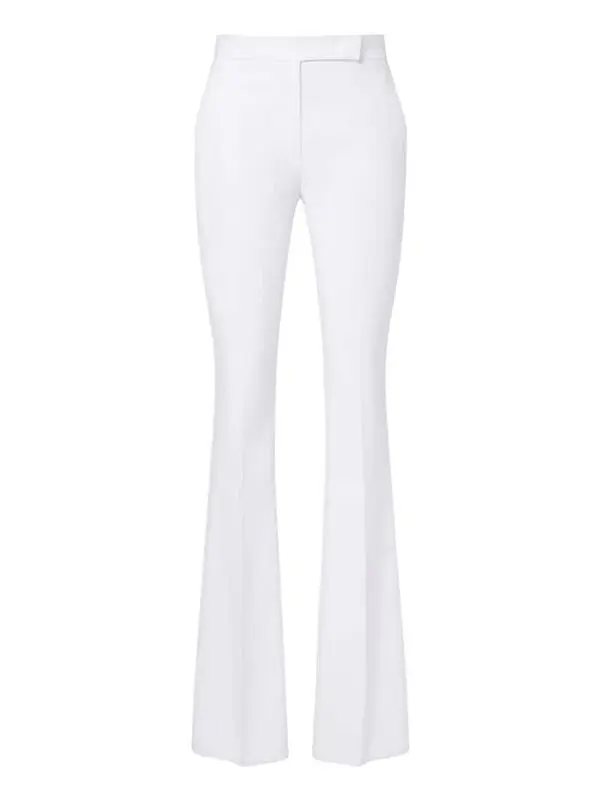 Max Mara Cotton Slim Fit Trousers - White