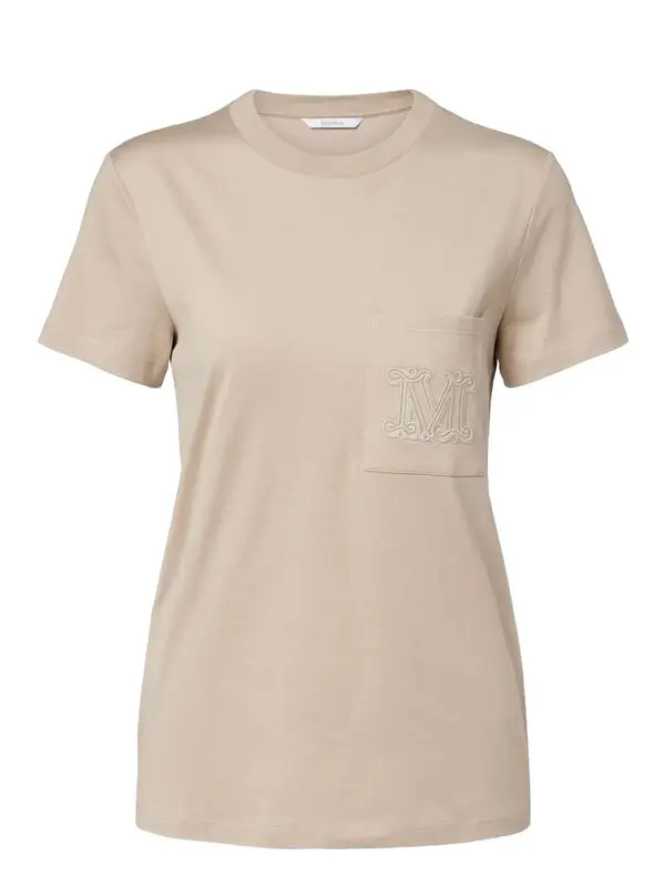 Max Mara Embroidered Cotton Top - Beige