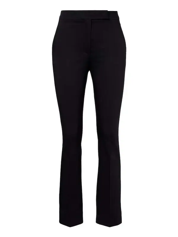 Max Mara Cotton-blend Cropped Slim Pants - Black